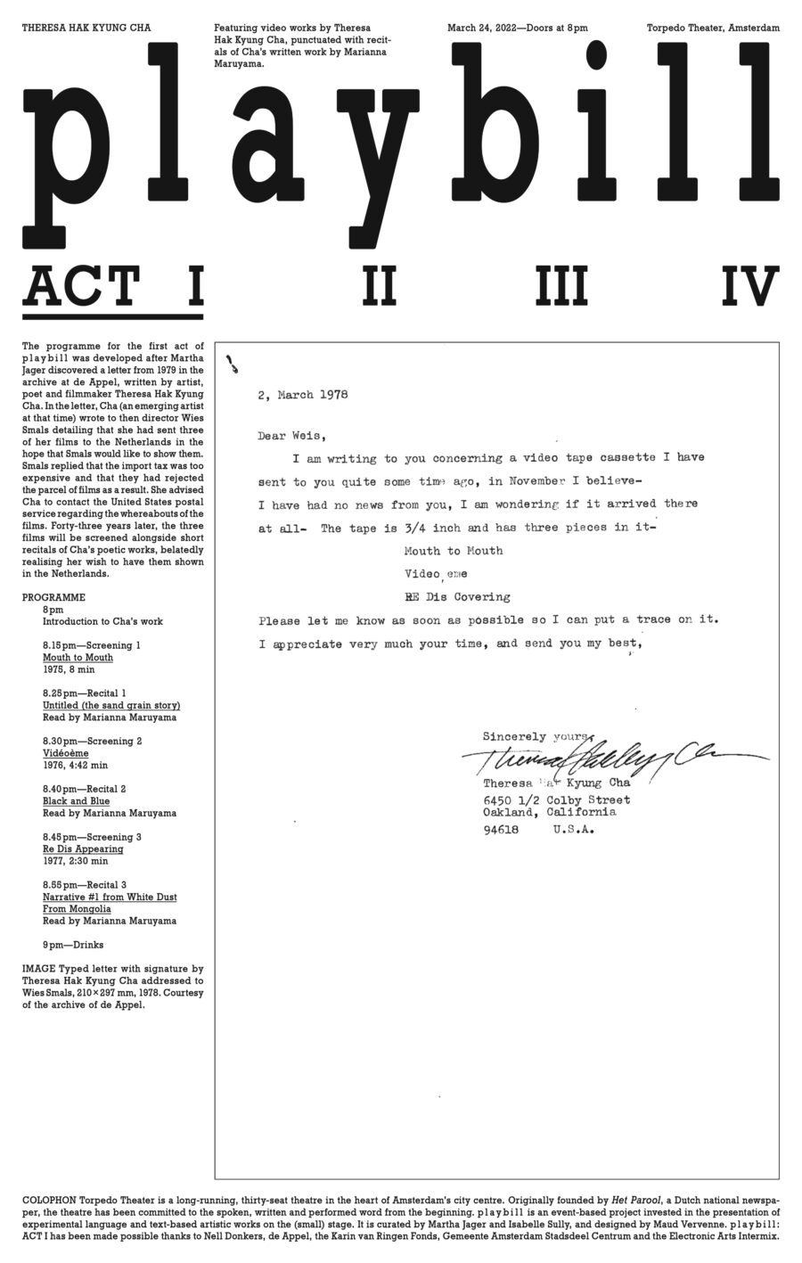 A Playbill | NERO Editions